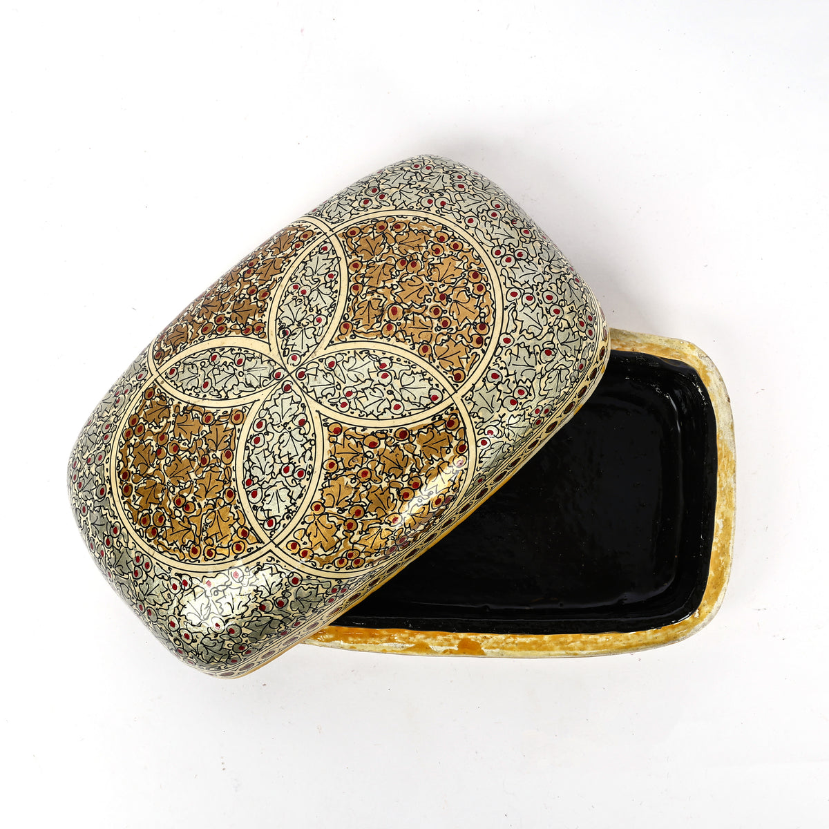 Handcrafted Kashmiri Paper Mache Multi-Utility Box— Light Green and Go – Natriel