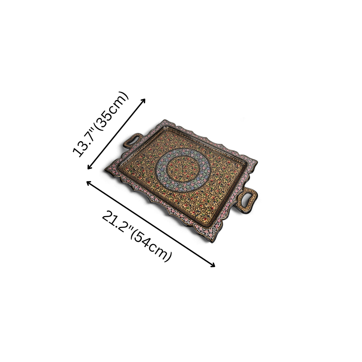 Kashmiri Papier Mache Rectangle Tray – Natriel