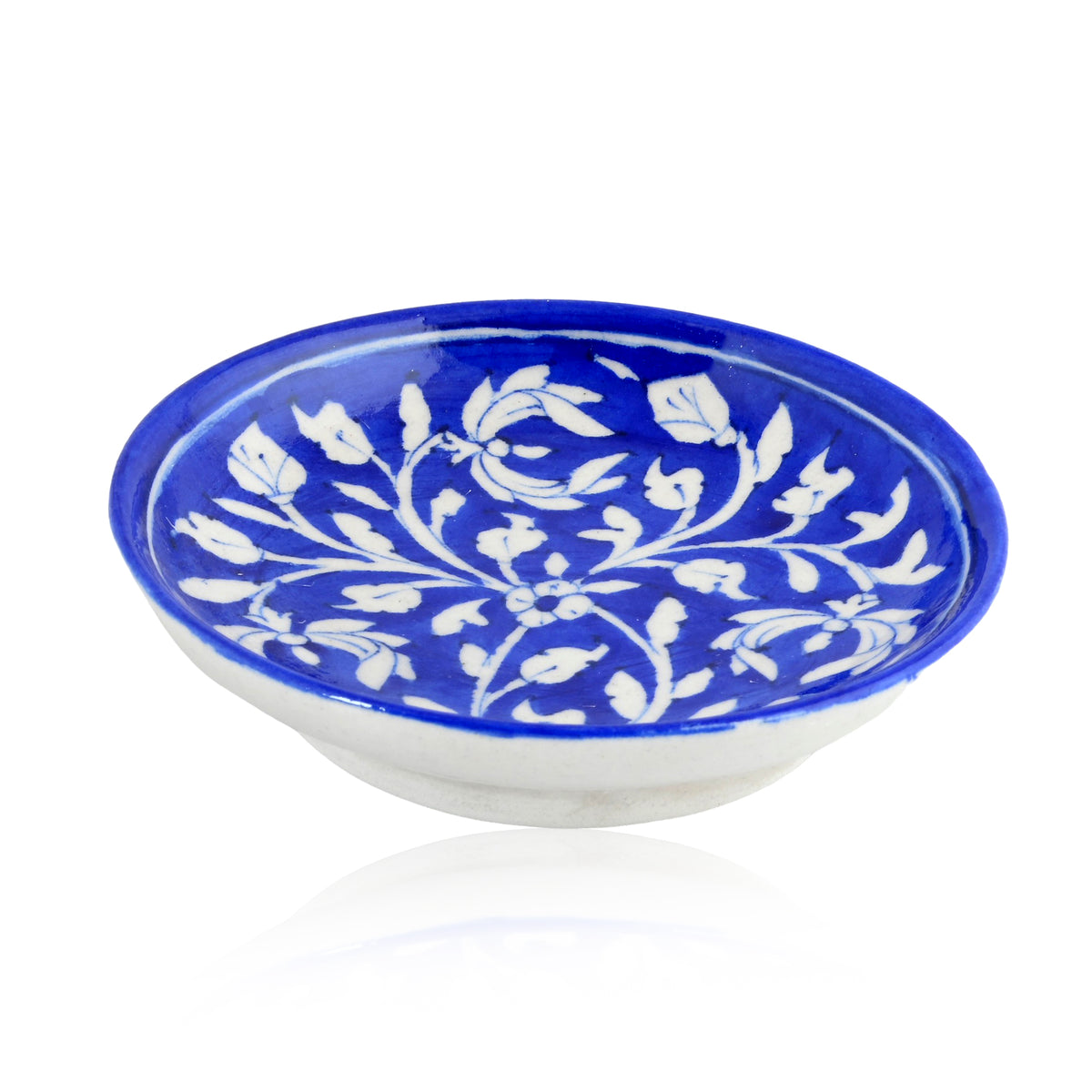 Blue Pottery Floral Pattern Decorative Plate—Cobalt Blue—6” – Natriel
