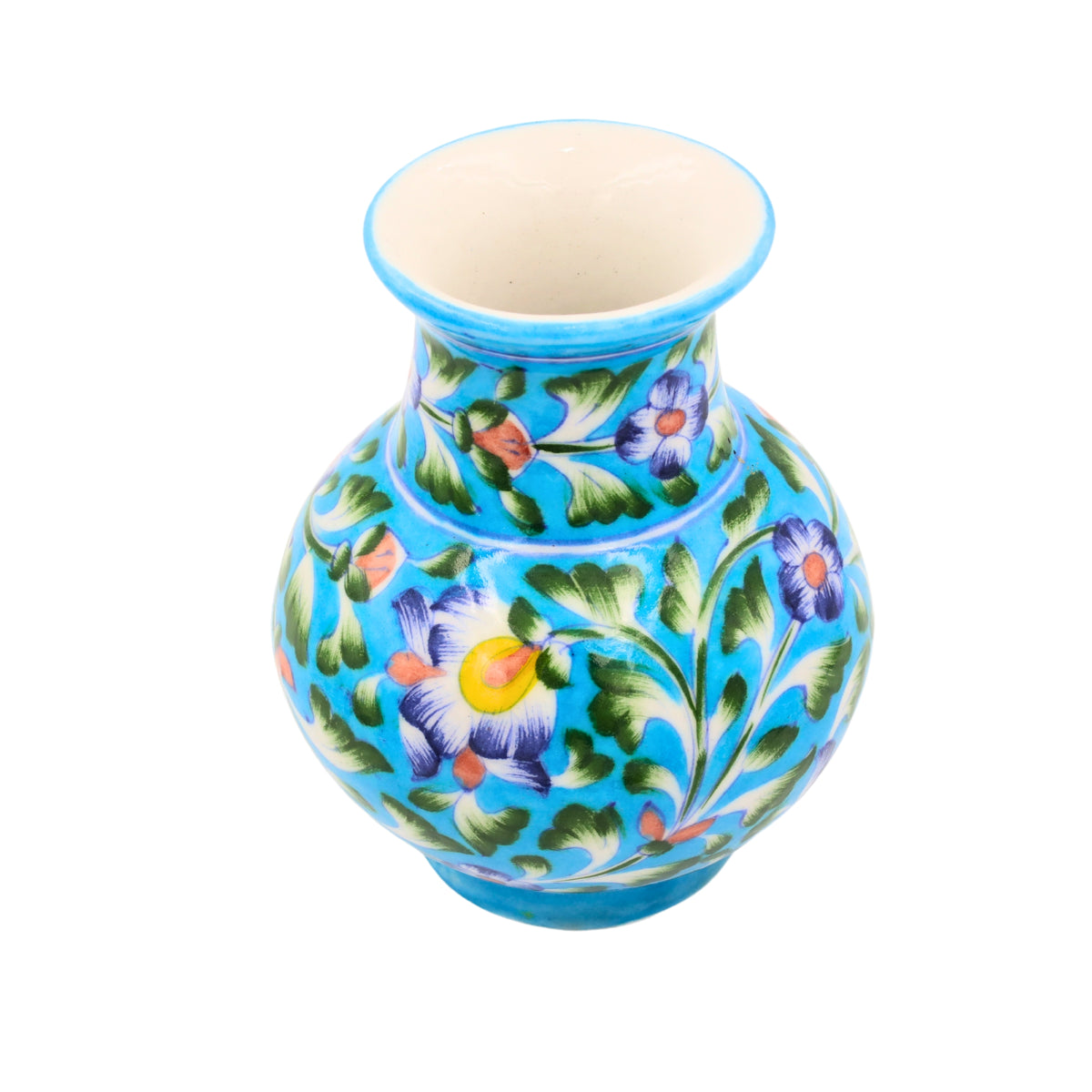 Blue Pottery Flower Vase - Turquoise – Natriel