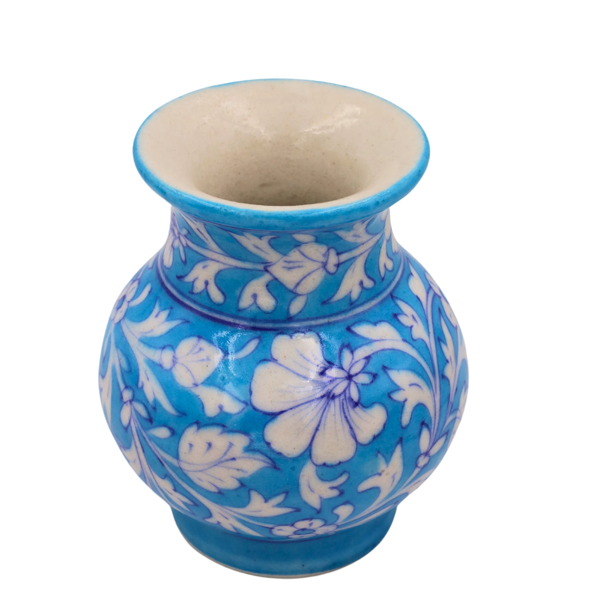 Blue Pottery Flower Vase - Sky Blue – Natriel