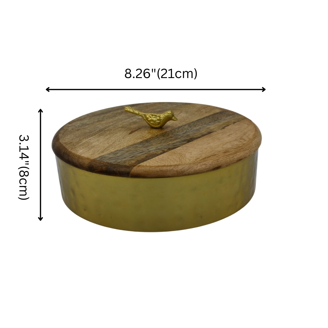 Brass Chapati Box with Wooden Lid and Tong – Kitchen Essential Item ...