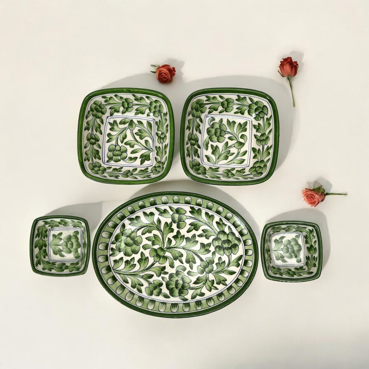 Handcrafted Blue Pottery Dinner Set – Traditional Elegance for Your Ho ...