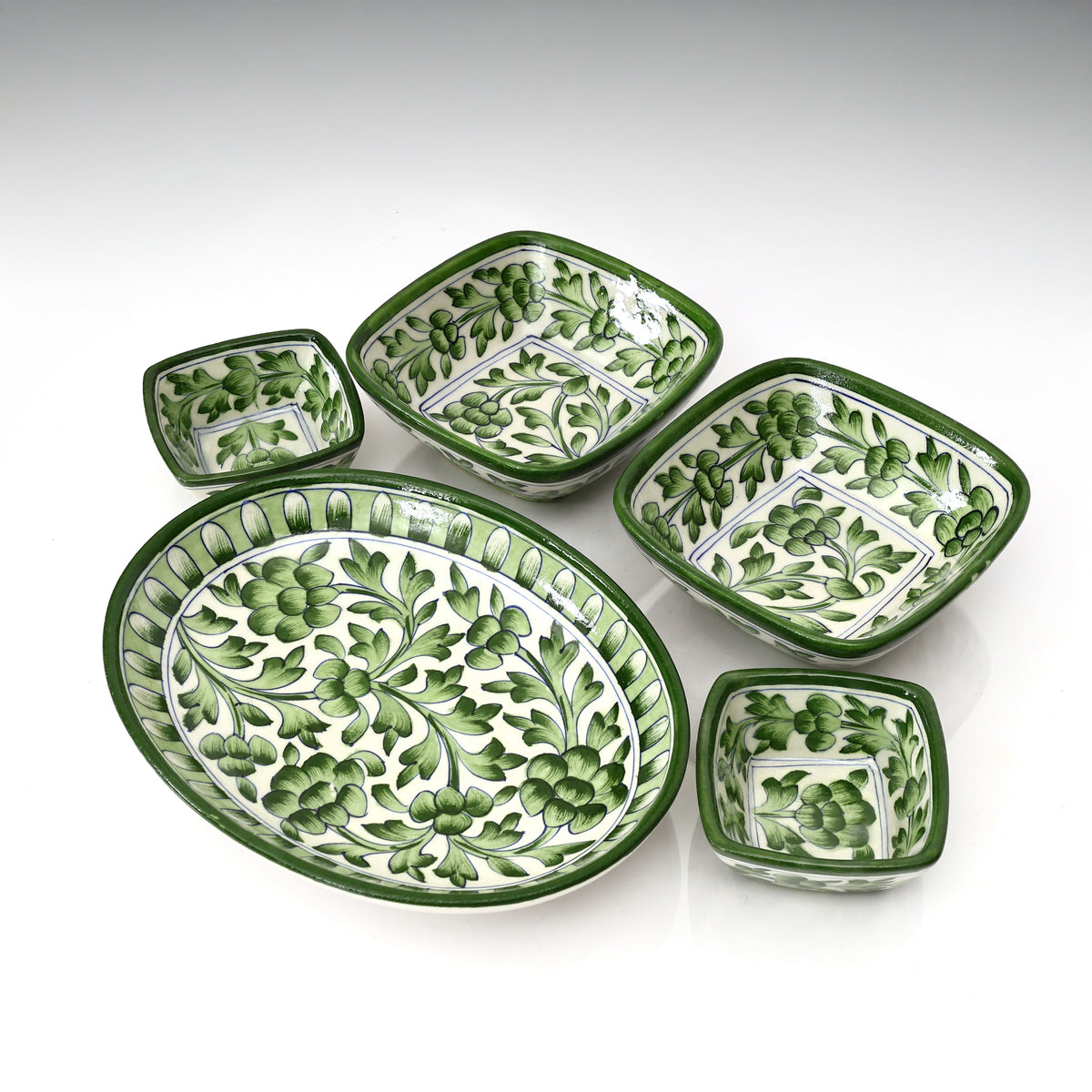 Handcrafted Blue Pottery Dinner Set – Traditional Elegance for Your Ho ...