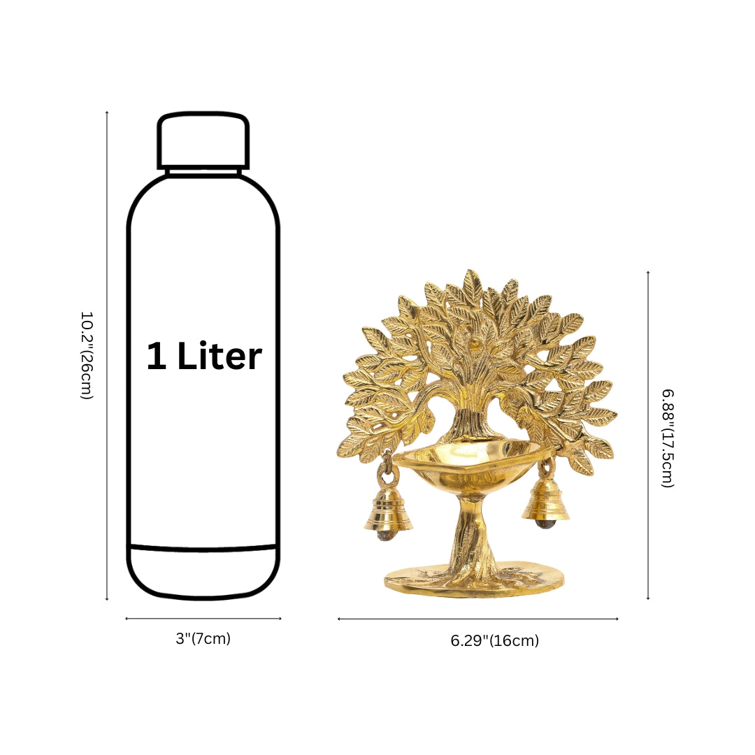 Handcrafted Brass Akhanda Diya Tree with Bells – Spiritual Decor Item ...