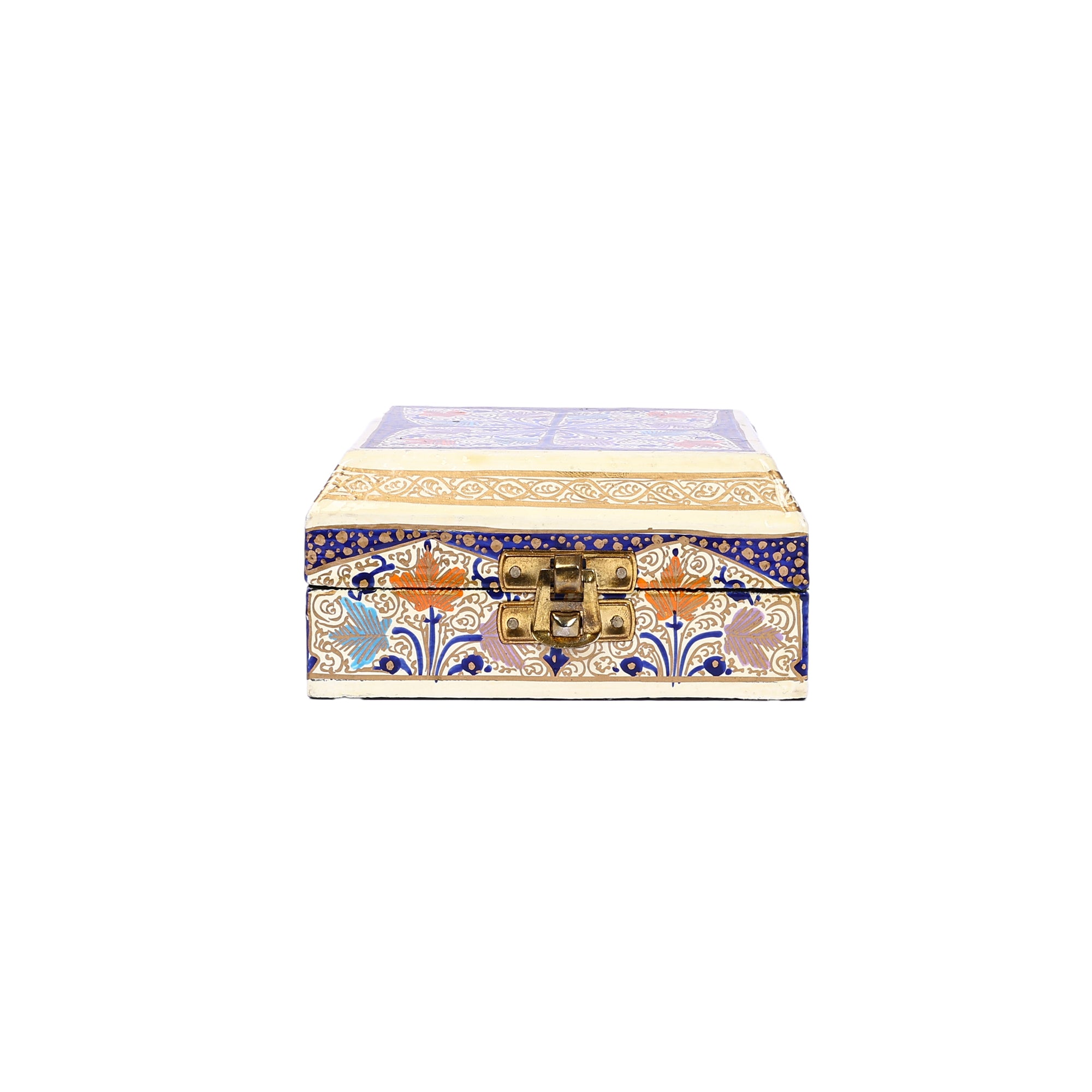 Handcrafted Kashmiri Paper Mache Multi-Storage Square Box—Multicolour ...