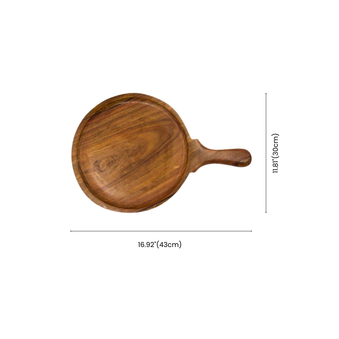Handcrafted Wooden Pizza Tray 12 inch – Serving Platter for Snacks ...