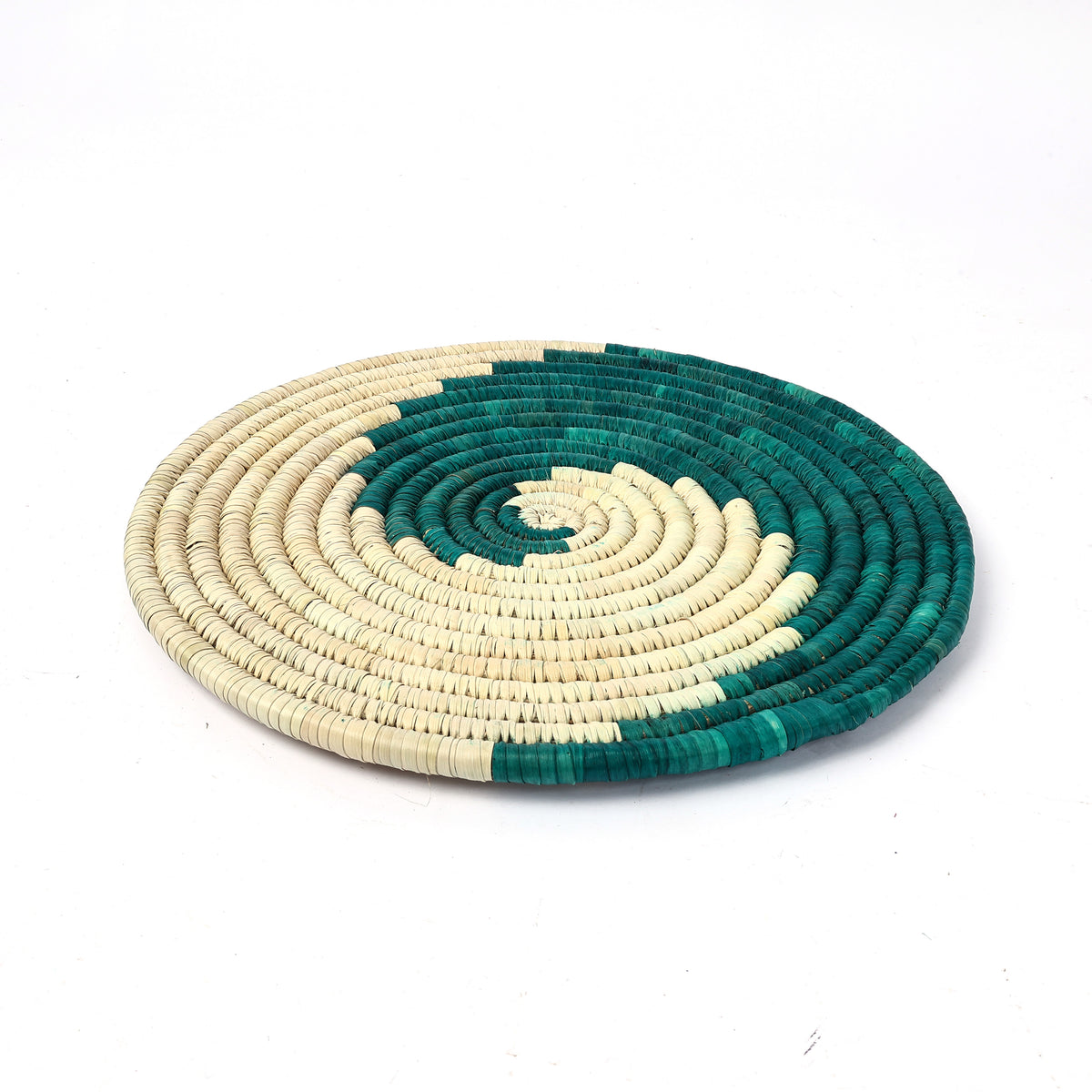 Handwoven Sabai Grass Table Mat—Beige and Green – Natriel