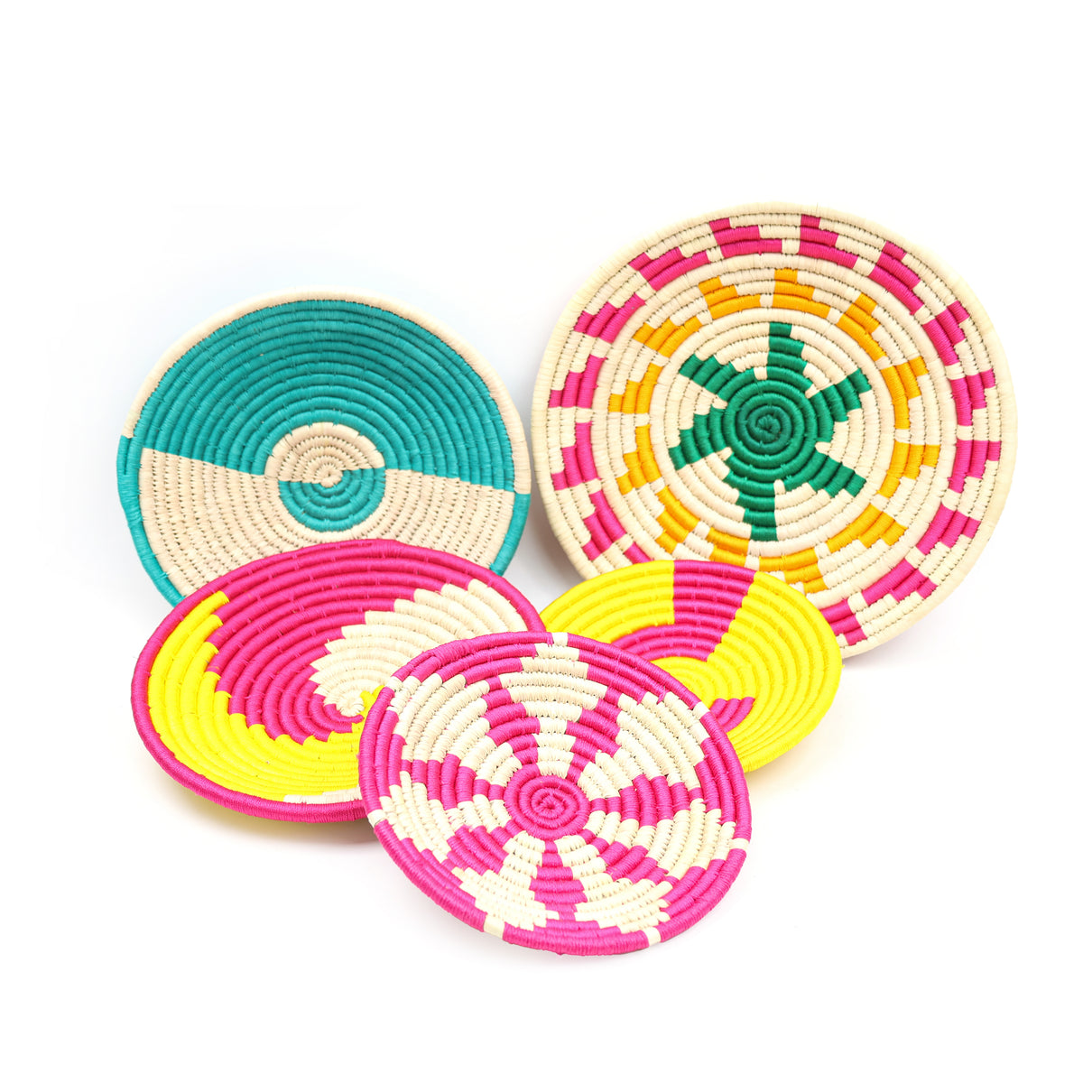 Handcrafted Sabai Grass Wall Decor Plate – Set of 5 – Natriel