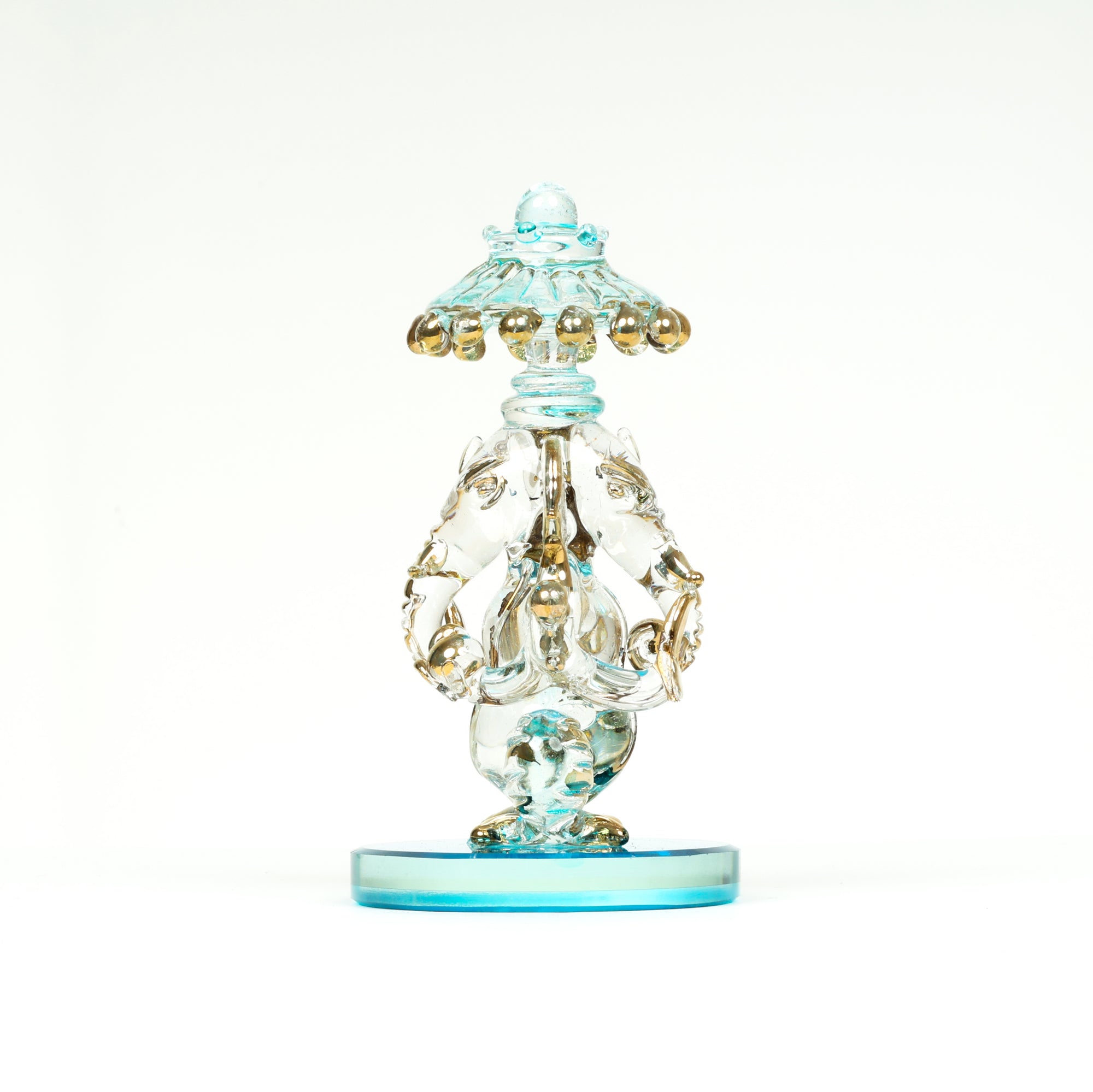 Lord Ganesha Glass Decorative Idol — Blue – Natriel