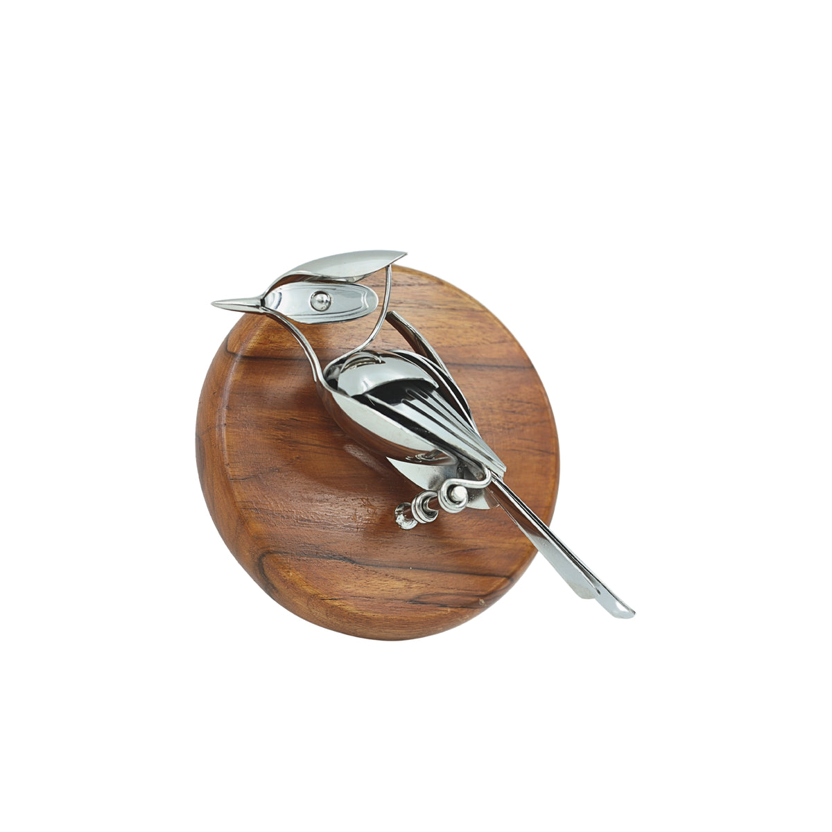 Steel Bird Showpiece round base - Artistic Decor Made from Recycled Cu ...