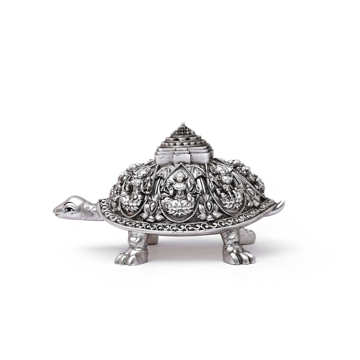 Silver Plated Ashtalakshmi Tortoise Idol Vastu Decor (Large) – Natriel