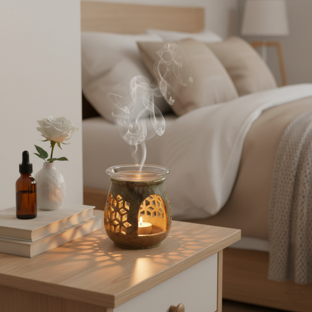 Handcrafted Soapstone Aroma Oil Diffuser with Glass Bowl – Natriel