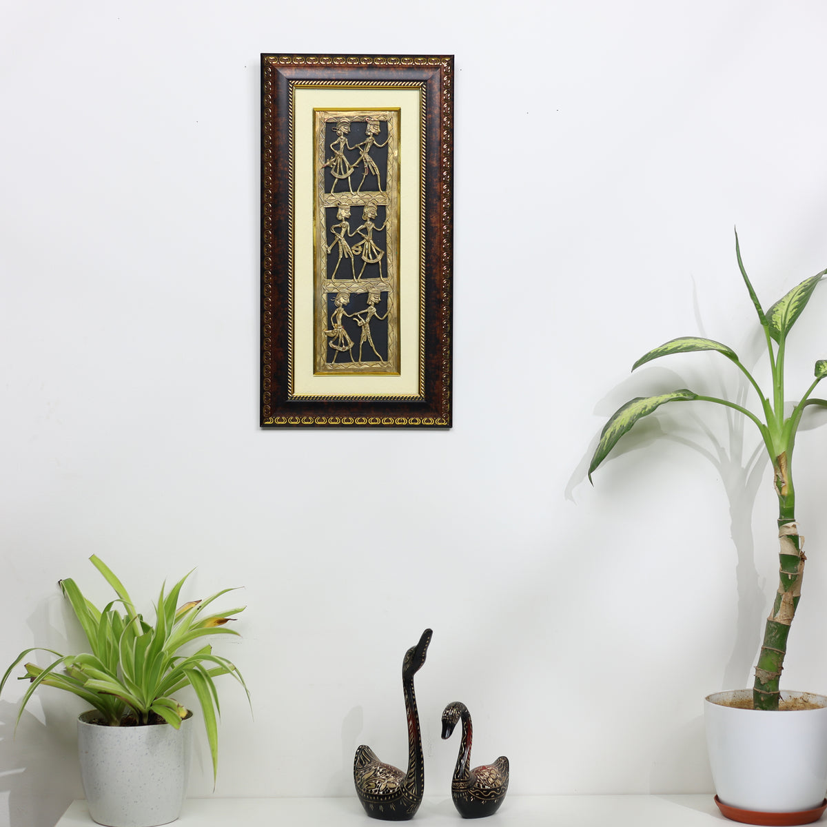 Three-layered Dhokra Art Tribal Dancing Couple – Wall Decor Product ...