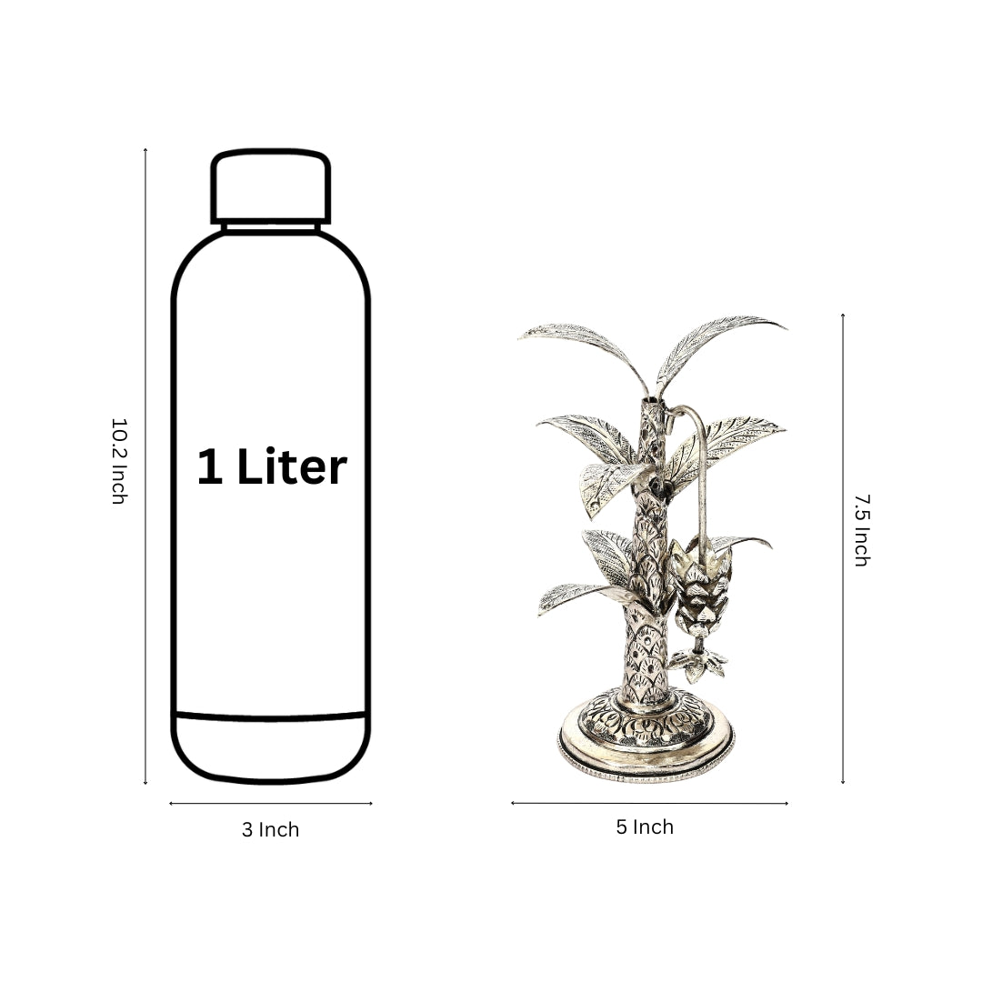 Handcrafted German Silver Banana Tree Sculpture – Elegant Indian Art D ...
